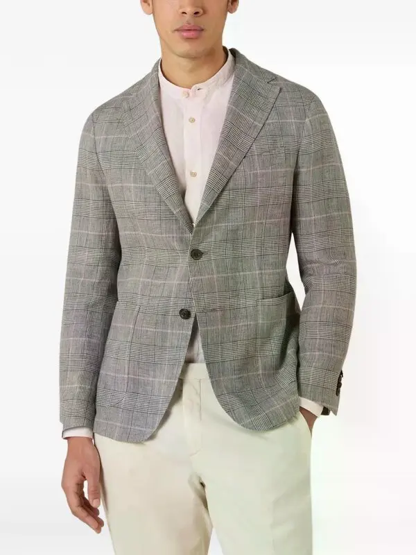 Boglioli K-jacket Check-pattern Linen Blazer