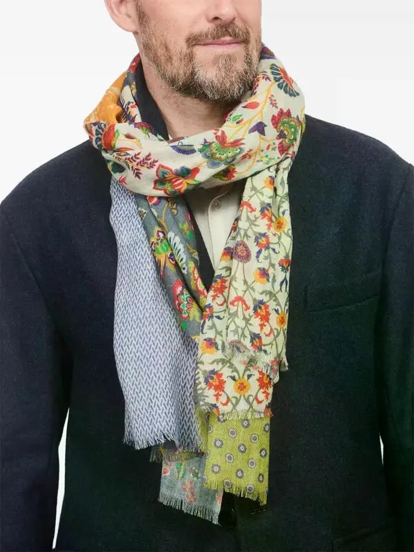 LEATHERSMITH OF LONDON Patchwork Scarf - Neutrals