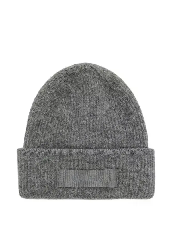 Jacquemus Le Bonnet Ribbed Beanie Hat - Grey