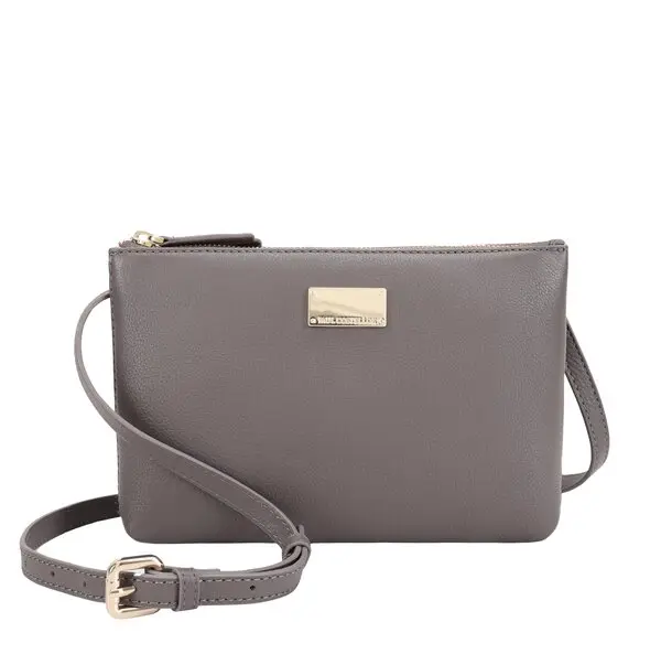 Paul Costelloe Yala Leather Crossbody Bag - Grey