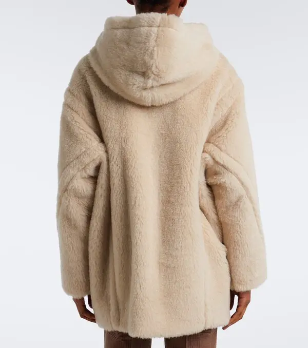 Max Mara Hooded Alpaca, Wool, And Silk Zip-up Coat
