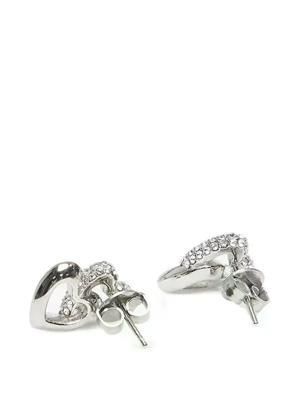 Guess Beloved Crystal-embellished Heart Earrings