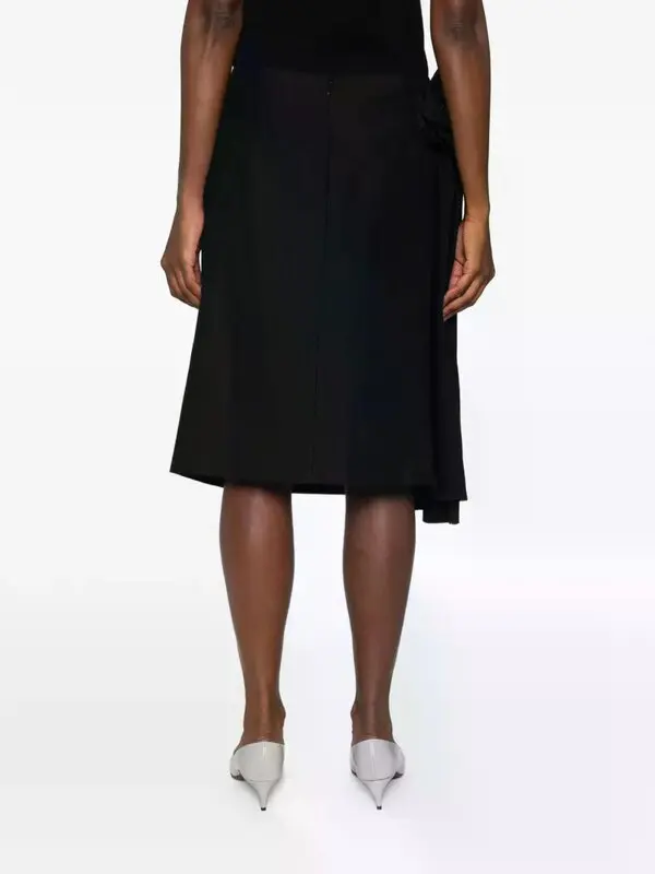 N°21 Crystal-embellished Draped Midi Skirt