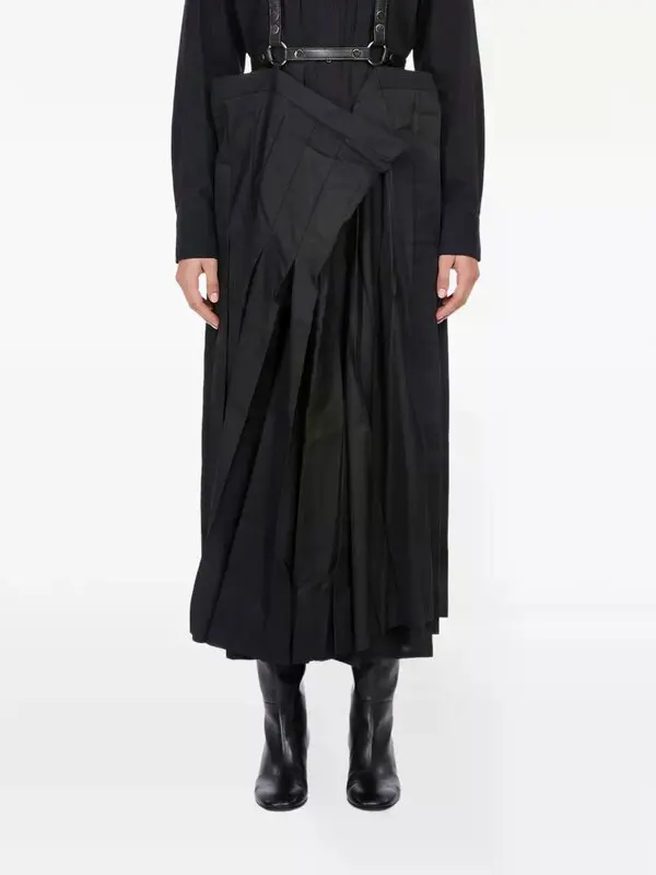 Junya Watanabe Harness-detail Pleated Midi Skirt