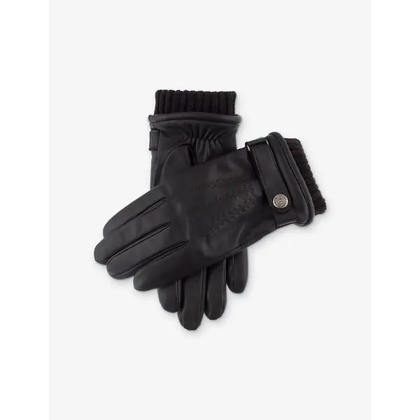 DENTS Henley Touchscreen Wool-blend Lined Leather Gloves