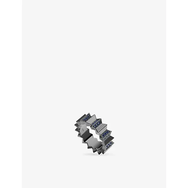 APM MONACO Up And Down Ruthenium Plated Alloy And Cubic Zirconia Ring - Grey