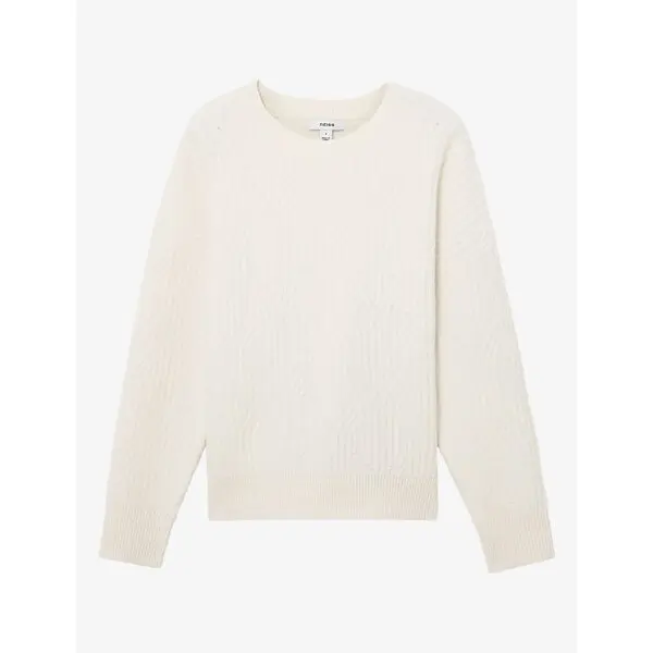 REISS Leah Jacquard-knit Wool And Cashmere Jumper - Ivory
