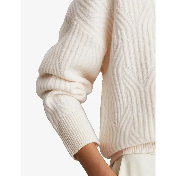 REISS Leah Jacquard-knit Wool And Cashmere Jumper