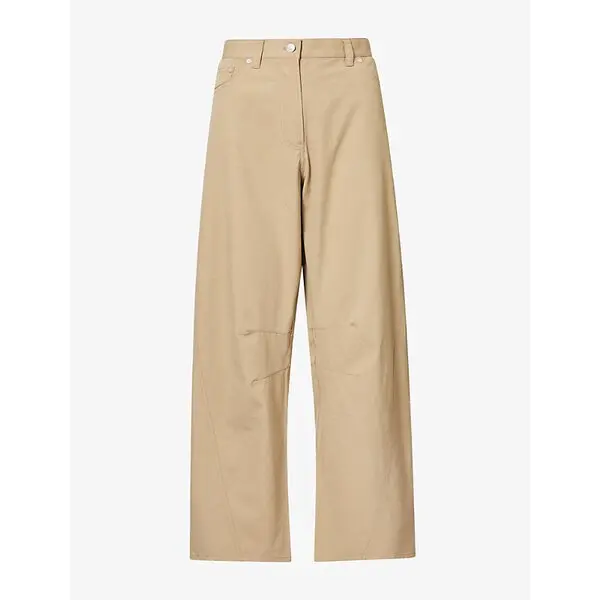Samsøe Samsøe Saharpo Curve-fit Cotton-blend Trousers - Gray