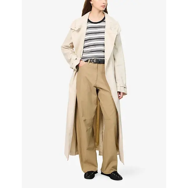 Samsøe Samsøe Saharpo Curve-fit Cotton-blend Trousers