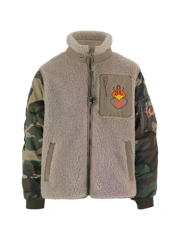 APRES SURF Camouflage-print Teddy-texture Jacket