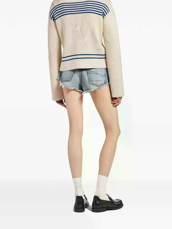 Balenciaga Distressed Frayed-edge Mini Shorts
