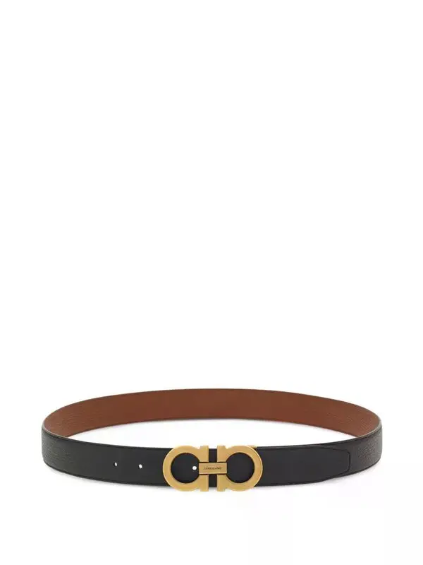 FERRAGAMO Gancini Reversible And Adjustable Belt - Black