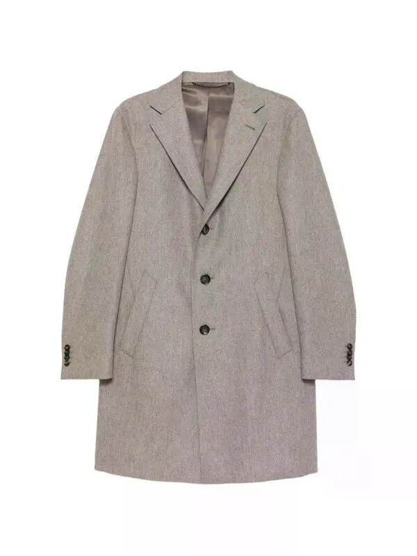 Canali Single-breasted Notch-lapel Coat - Neutrals