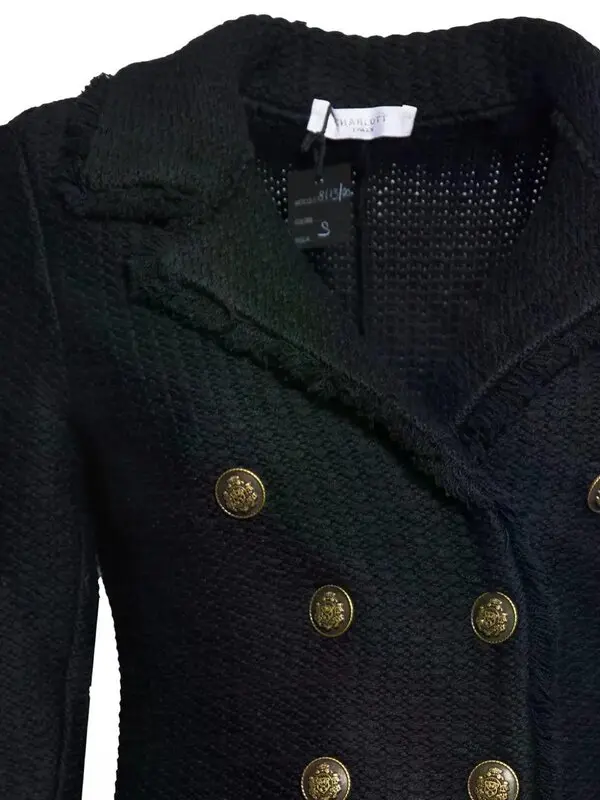 CHARLOTT Double-breasted Frayed Jacket