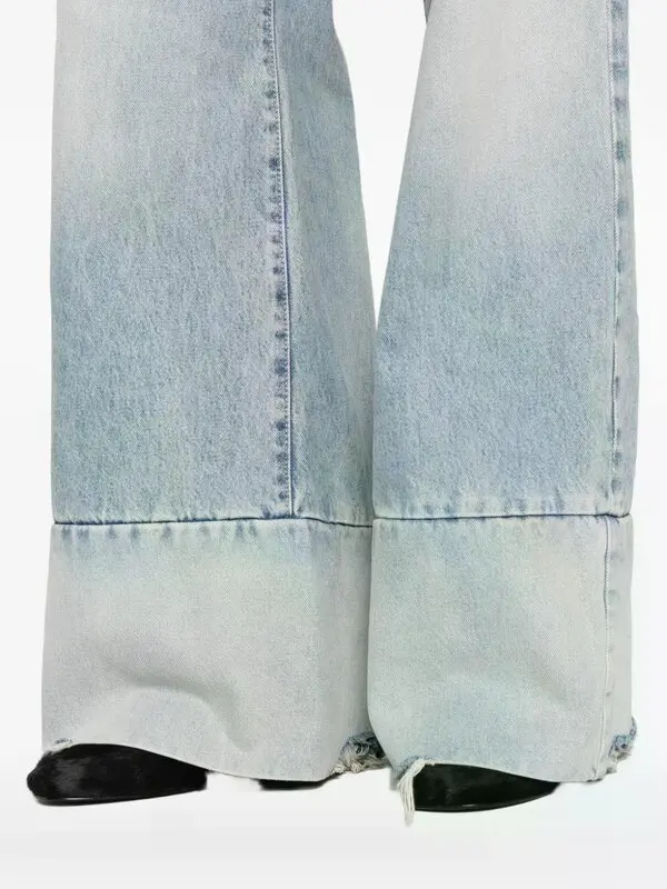 ICON DENIM LOS ANGELES Wide-leg Raw-cut Jeans