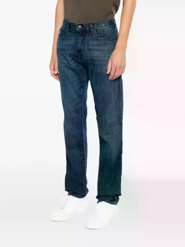 Emporio Armani Faded-effect Straight-leg Jeans