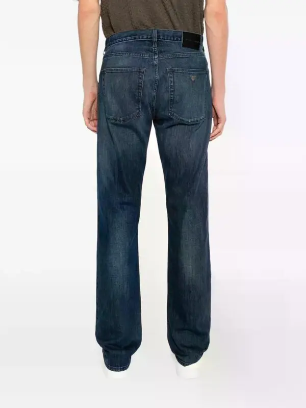 Emporio Armani Faded-effect Straight-leg Jeans