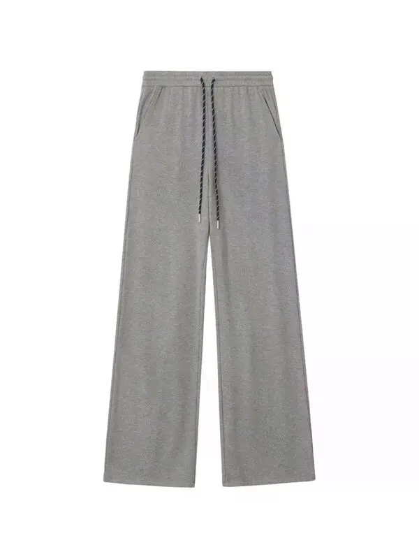 TOUT A COUP Drawstring-waist Wide-leg Track Pants - Grey