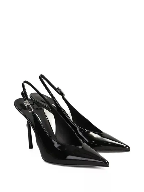 LE SILLA Clivage Crystal-embellished Slingback Pumps - Black