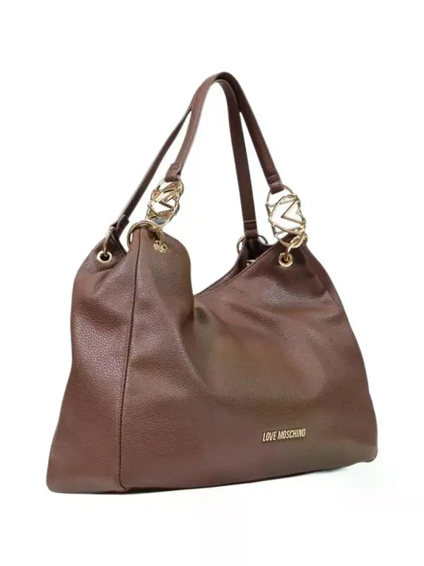 Moschino Logo-plaque Pebbled-effect Tote Bag
