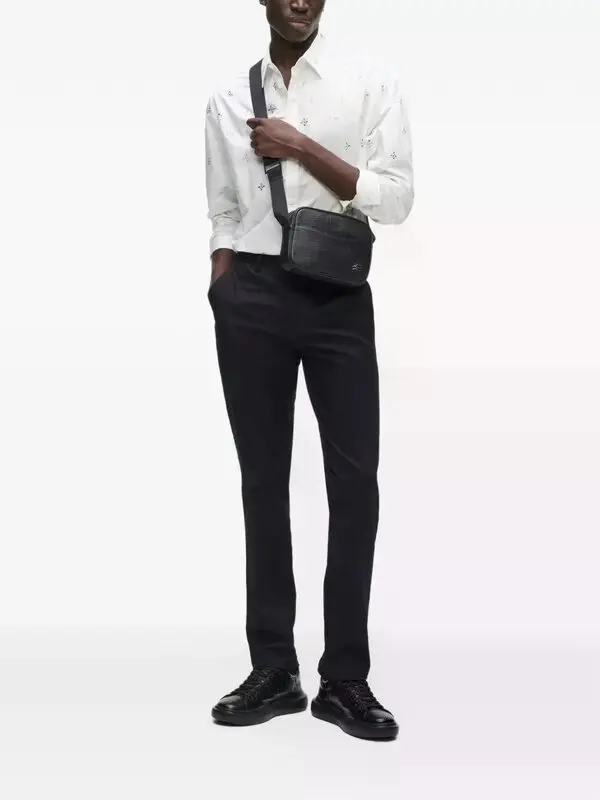 Karl Lagerfeld Logo-plaque Croc-effect Messenger Bag