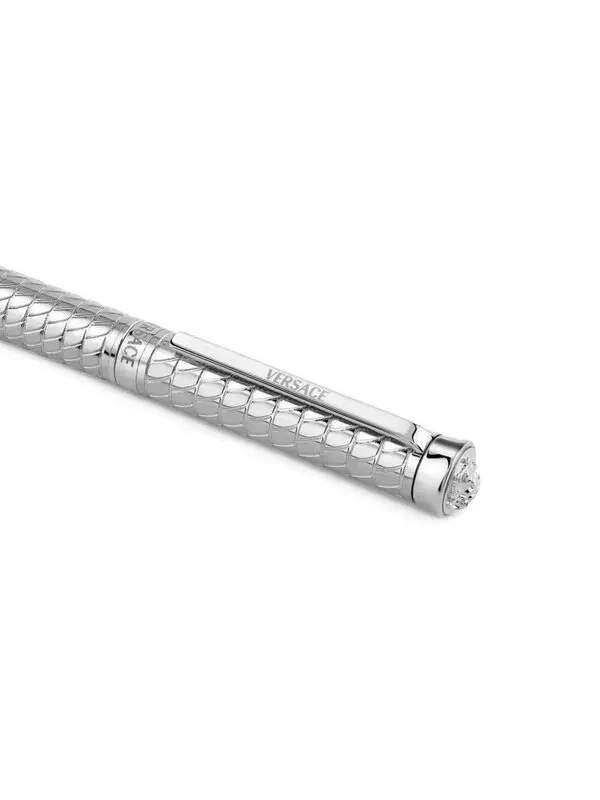 Versace Reve Geometric-pattern Ball-point Pen - Silver