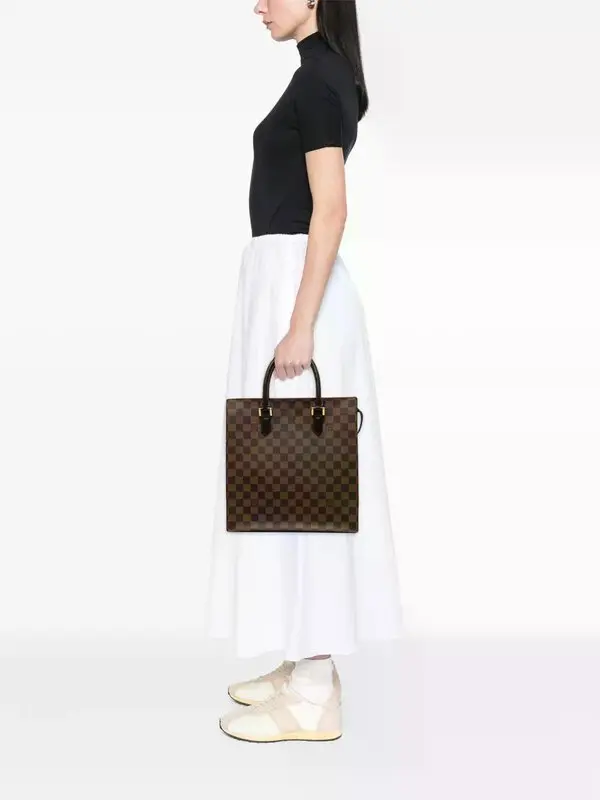LOUIS VUITTON 2005 Damier Ebene Venice Sac Plat Tote Bag