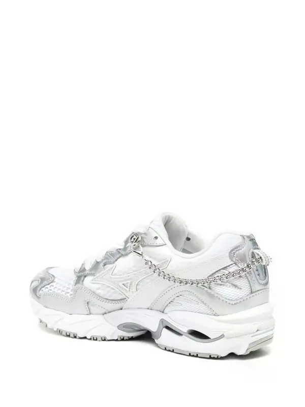 Mizuno Chain-embellished Mesh Sneakers - Silver