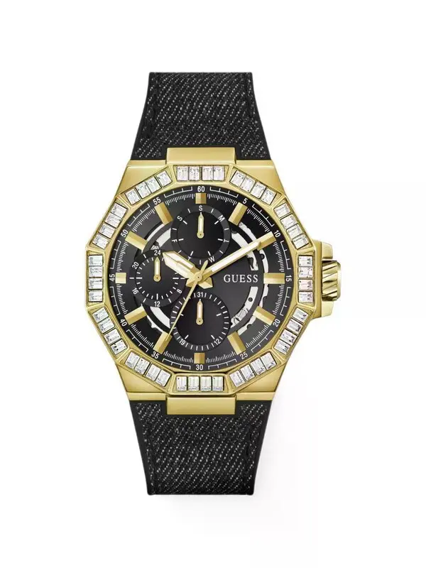 Guess Energy Crystal-embellished 45mm Watch - Black
