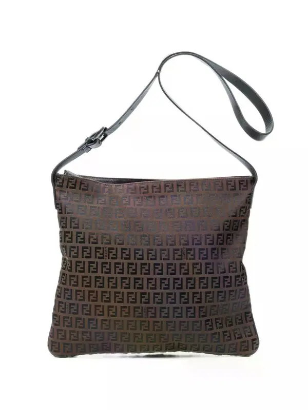 Fendi Zucchino Canvas Shoulder Bag - Brown