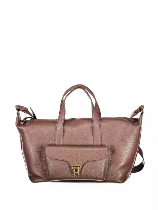 COCCINELLE Grained Leather Tote Bag - Brown