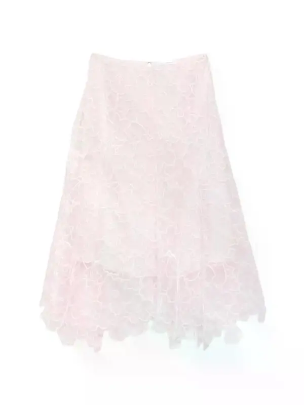 Cecilie Bahnsen Flavie Floral-embroidered Skirt - Pink