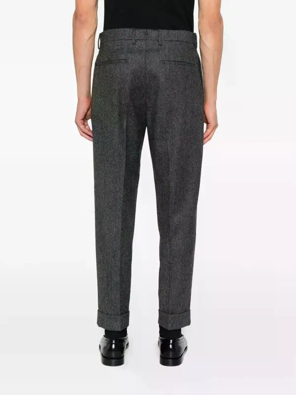 BERWICH Chiaia Herringbone Pleated Trousers