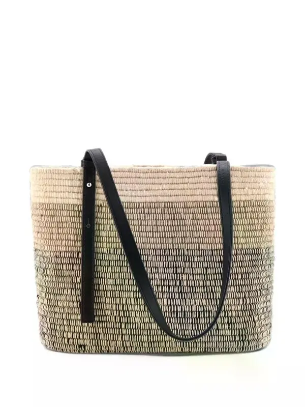 Loewe Square Basket Woven Raffia Small Tote Bag - Neutrals