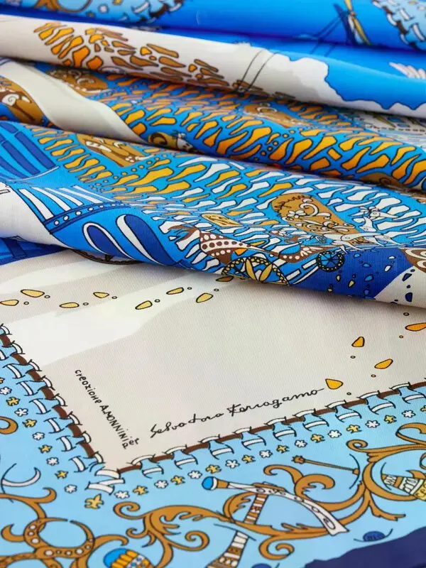 FERRAGAMO Palazzo Spini Feroni Print Silk Scarf