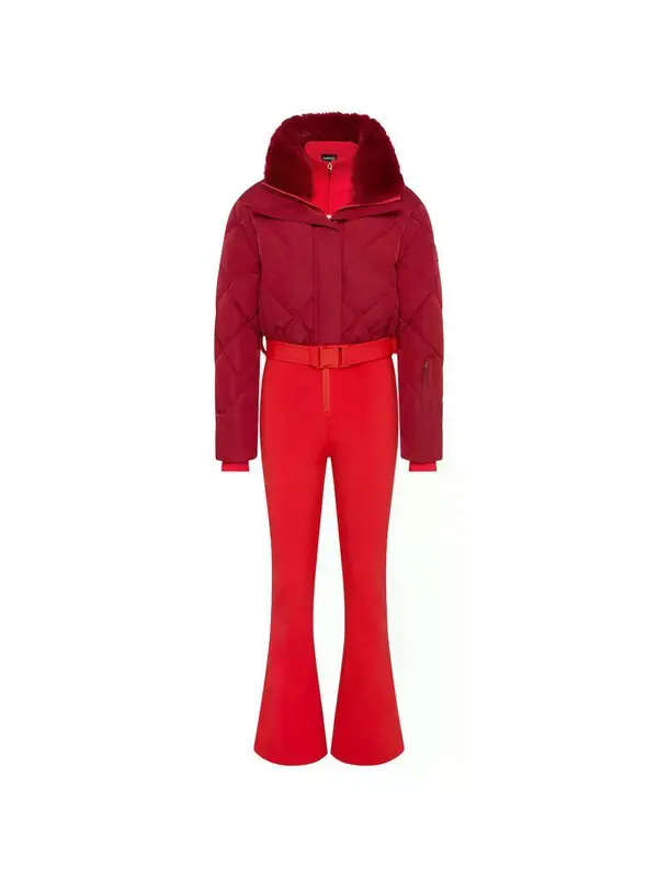 AMERL Saskia Diamond-pattern Ski Suit - Red