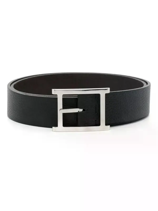 Orciani Adjustable Leather Belt - Black