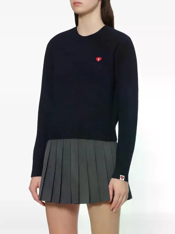 AAPE BY *A BATHING APE Heart-patch Sweater - Blue