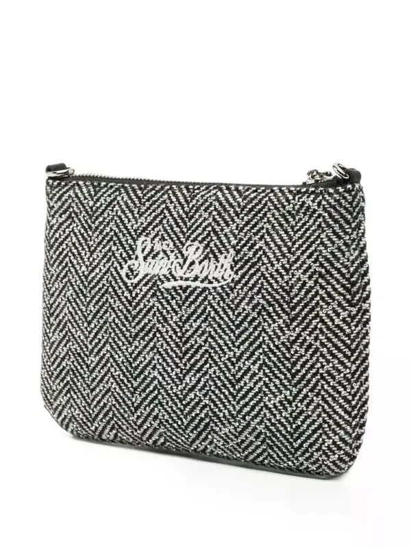 MC2 SAINT BARTH Mini Parisienne Herringbone Strass-embellished Clutch Bag