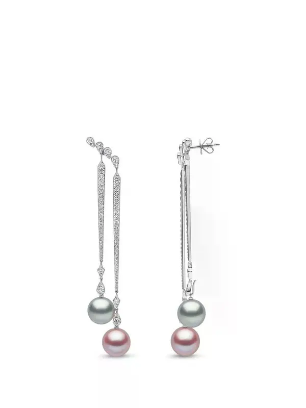 Yoko London Pearl And Diamond Drop Earrings - Silver