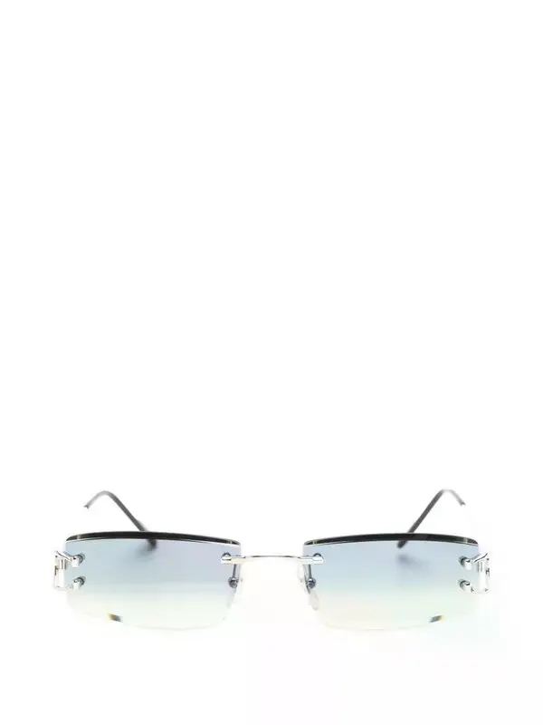 Cartier Rimless Rectangle-frame Sunglasses - Silver