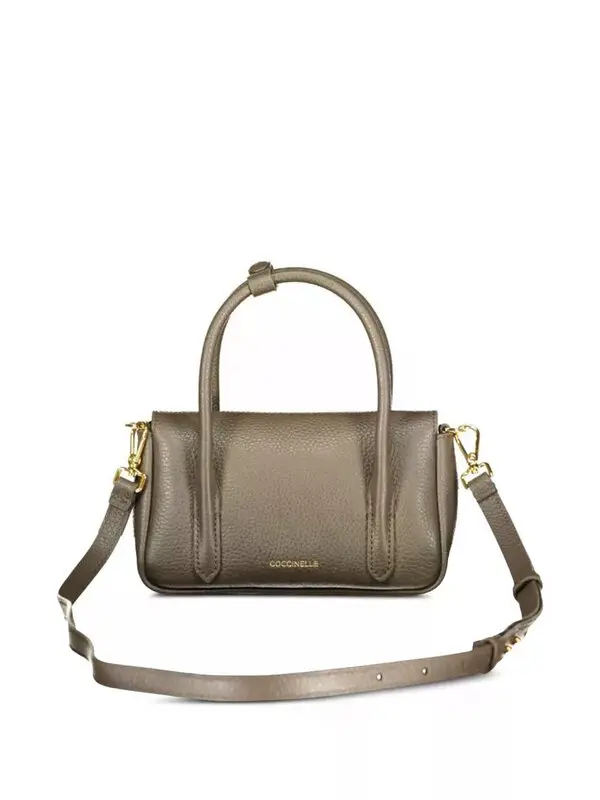 COCCINELLE Mini C-me Lock Grained-leather Tote Bag - Brown