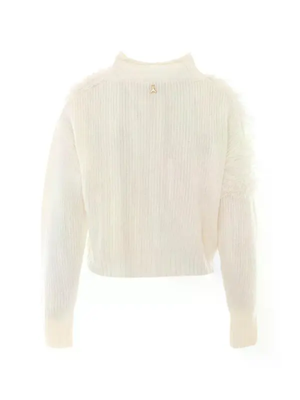 Patrizia Pepe Fringed Ribbed-knit Sweater