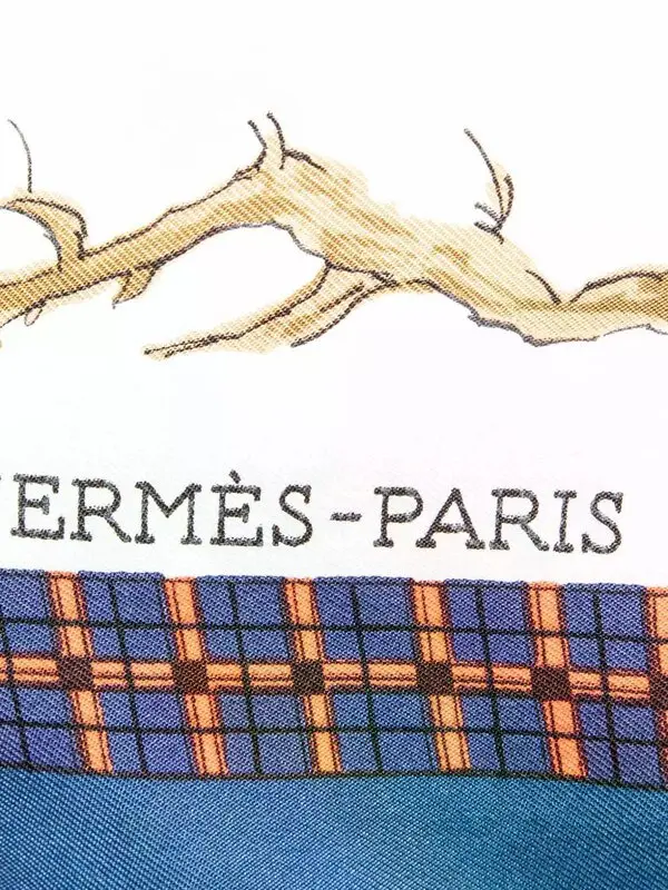 Hermès L'hiver En Poste Twill Silk Scarf