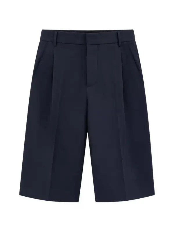 Liviana Conti Pleated Knee-length Shorts - Blue