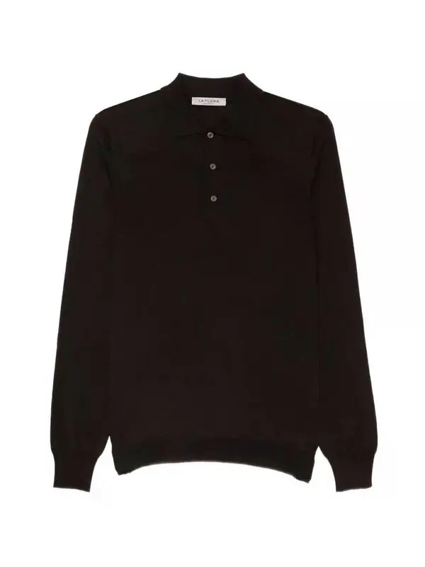 FILERIA Long-sleeve Polo Shirt - Brown