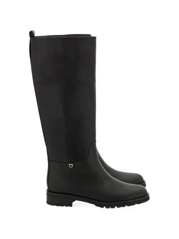 FERRAGAMO Knee High Gancini Ornament Boots