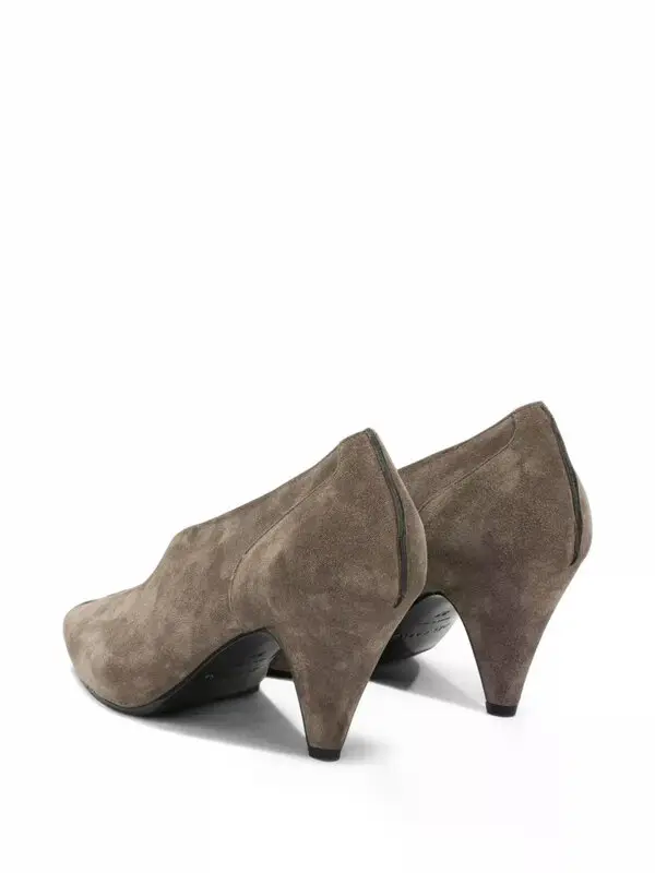 DEL CARLO Suede V-neck Pumps