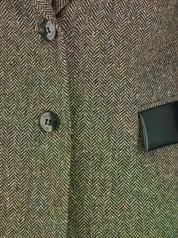 VITOVI Herringbone-pattern Single-breasted Blazer
